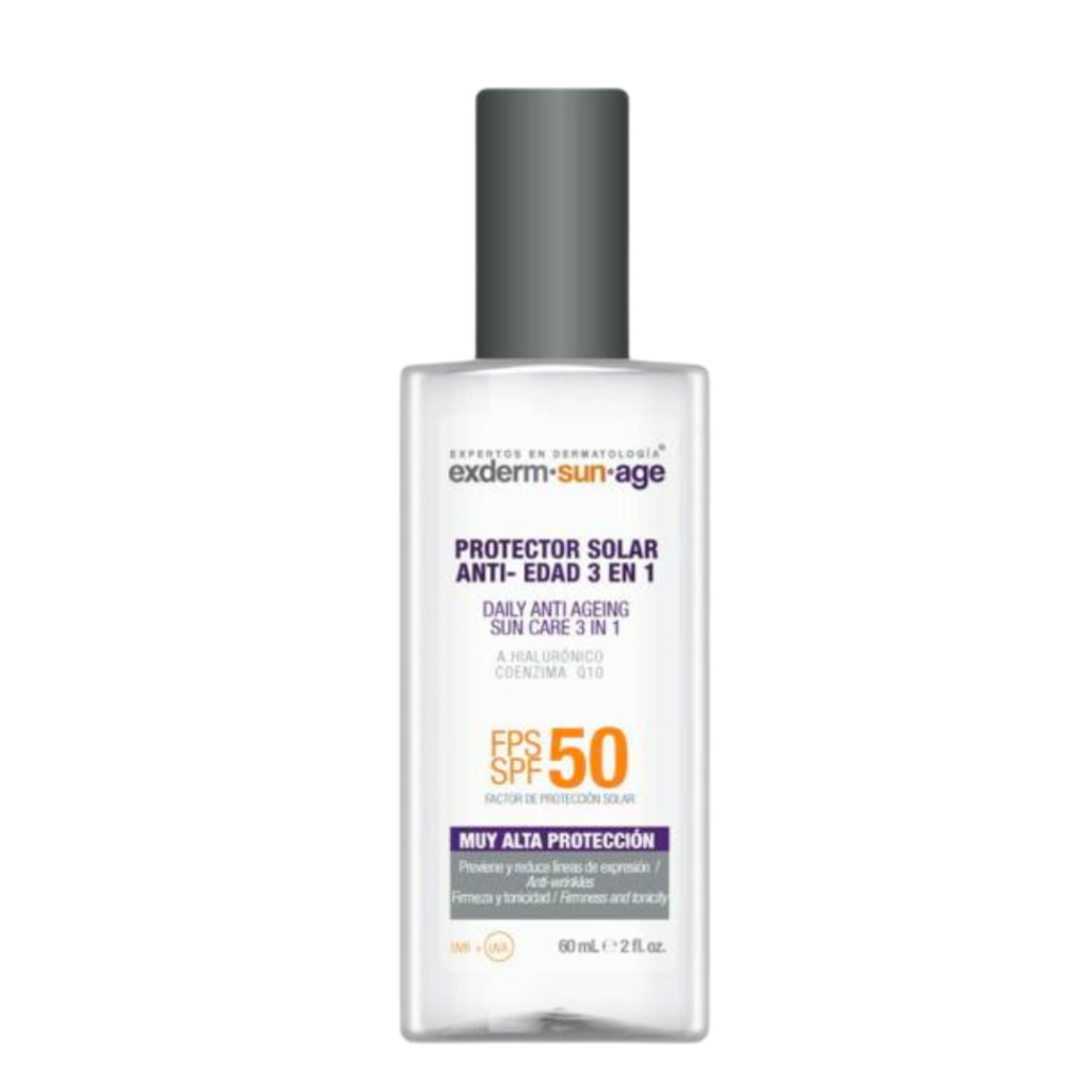 EXDERM SUN AGE PROTECTOR SOLAR FPS 50 ANTIEDAD 3 EN 1 – Exderm